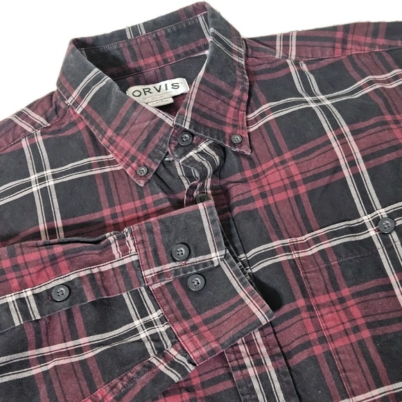 Orvis | Shirts | Orvis Heavy Flannel Shirt Over Shirt Mens L Plaid ...